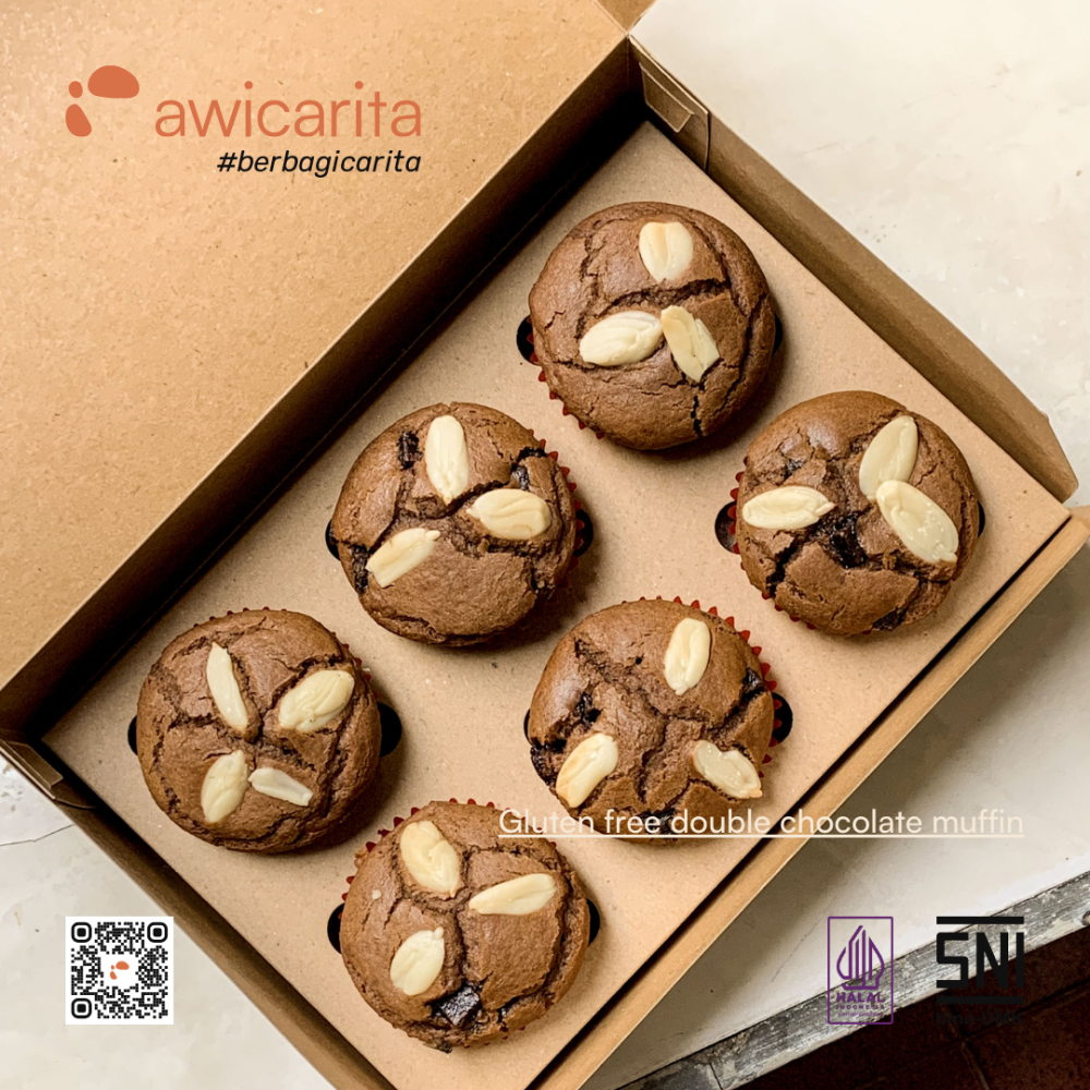 Awicarita Gluten-Free Double Chocolate Muffin - kemasan boks isi 1/2 lusin | E-Katalog Industri ...